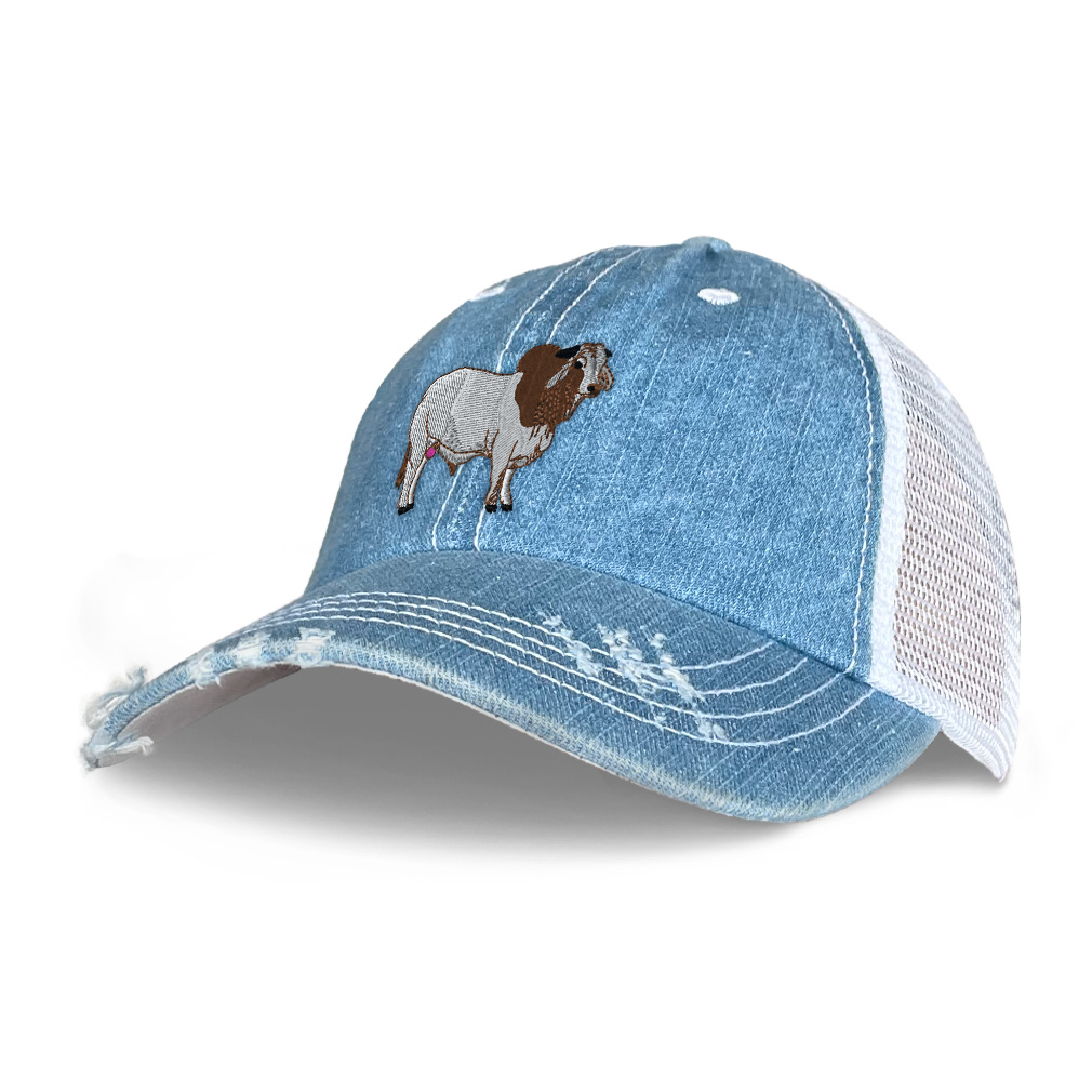 Denim Jean Baseball Cap Western Horse Bull Farm Animal Cattle Brahman ...